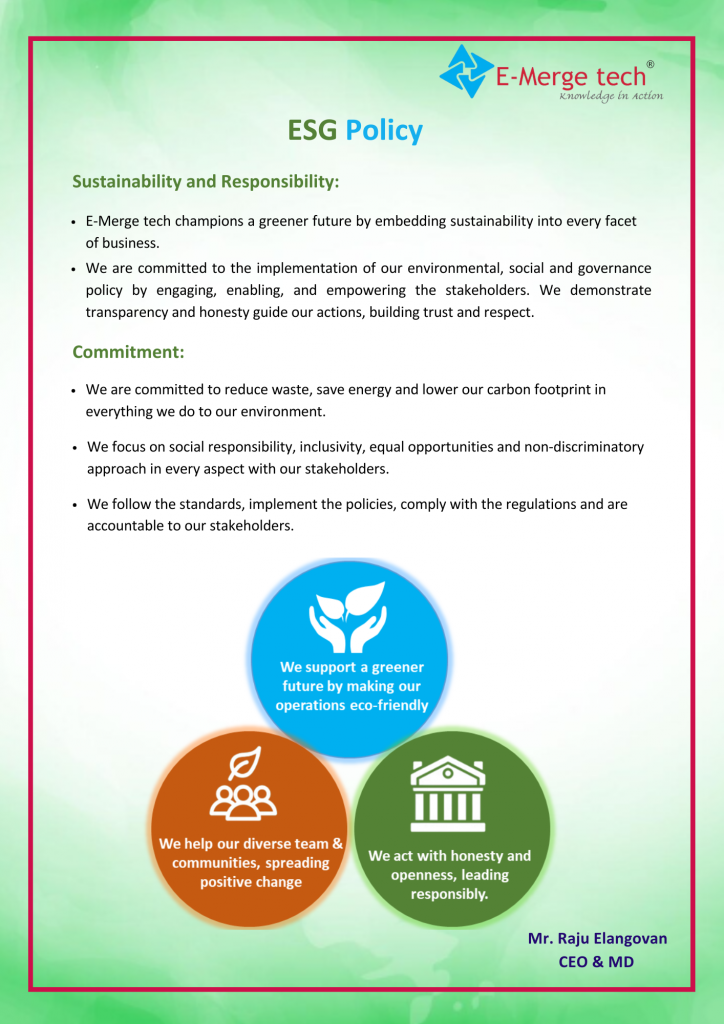 ESG | E-Merge tech